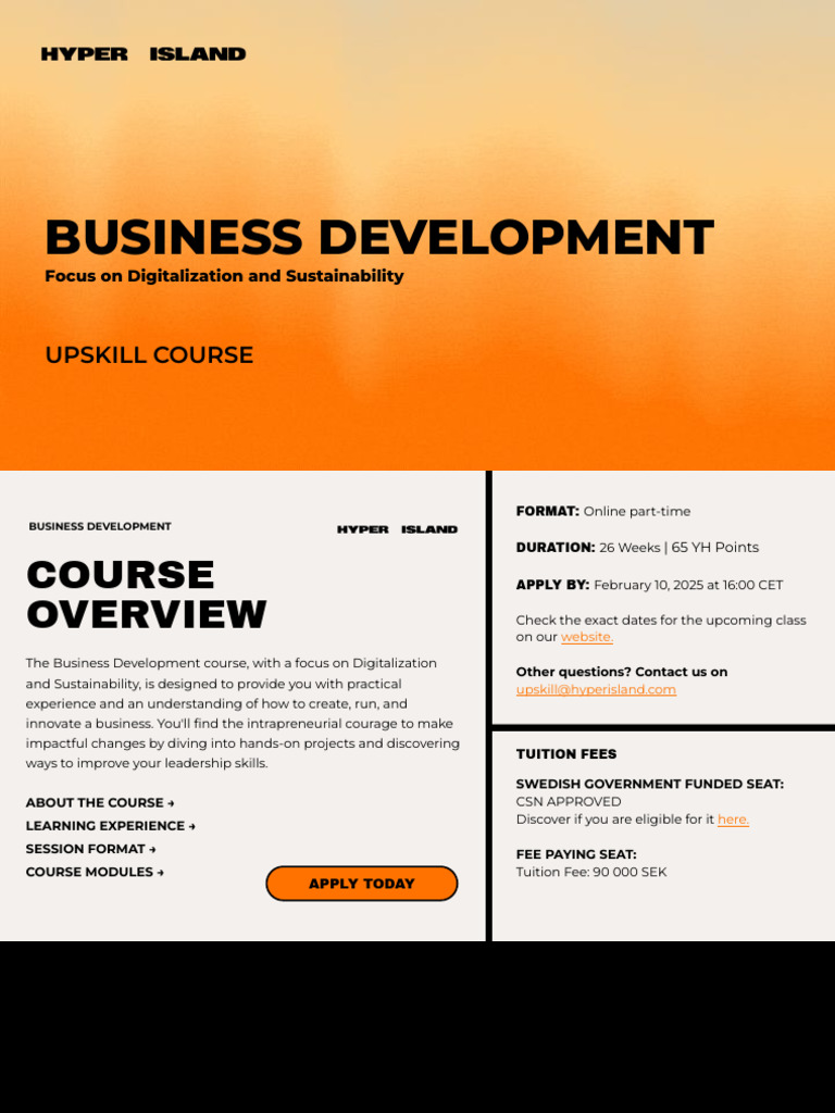 EU - Upskill Courses - Business Development - Syllabus 2024-25 | PDF | Sustainability | Cognition