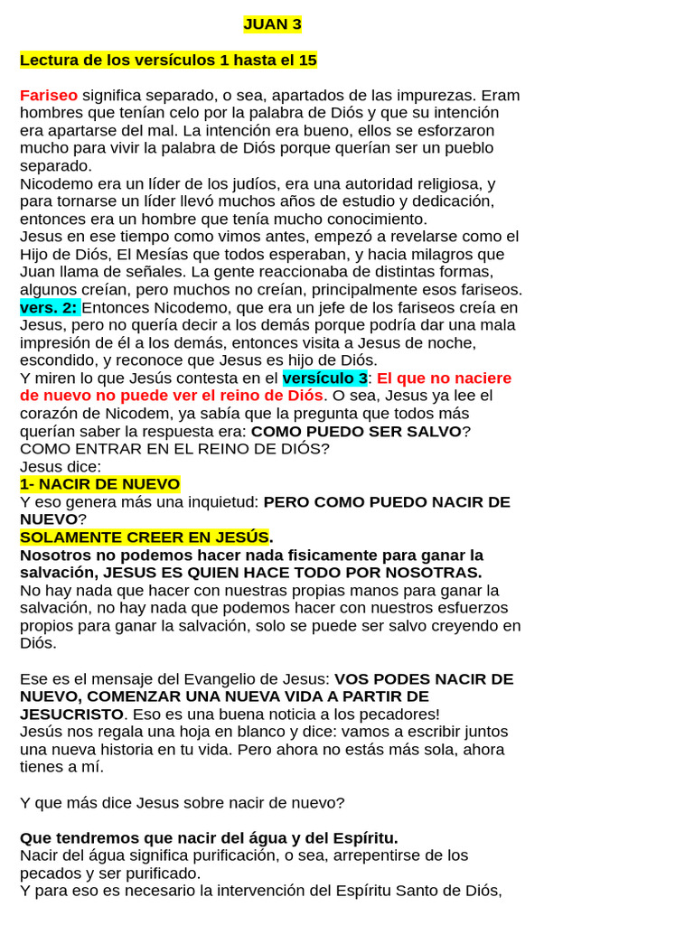 Lecciones de Juan 3 sobre la Salvación | PDF | Jesús | Pecado