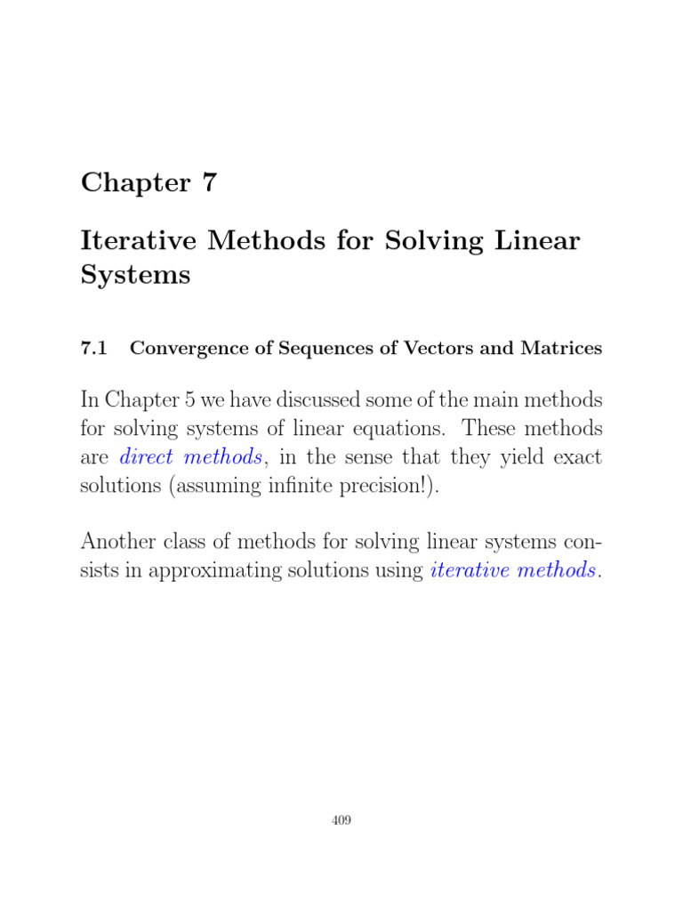 Iterative Methods - Linear Systems | PDF | Matrix (Mathematics) | Vector Space