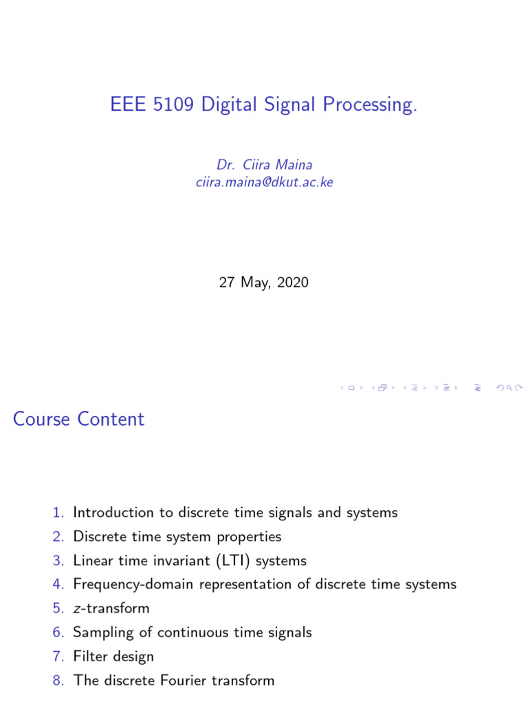DSP Slides Lecture 1 | PDF