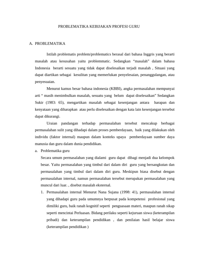 Problematika Kebijakan Profesi Guru | PDF