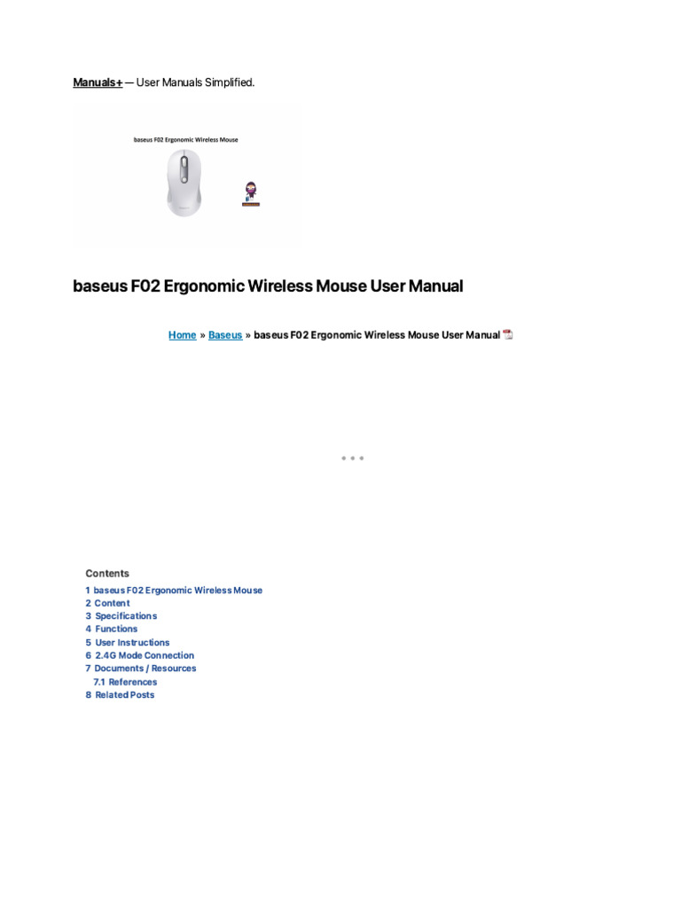 Baseus F02 Wireless Mouse Manual | PDF | Electromagnetic Interference ...