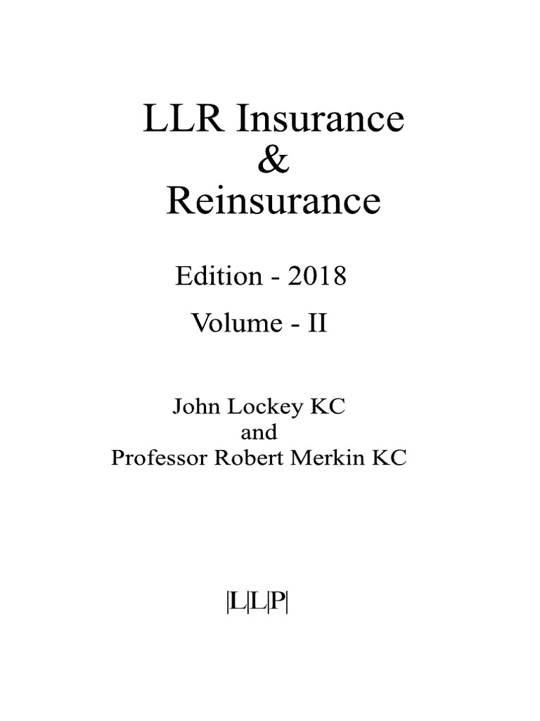 LLR - Insurance & Reinsurance Title Page__Vol-2 | PDF