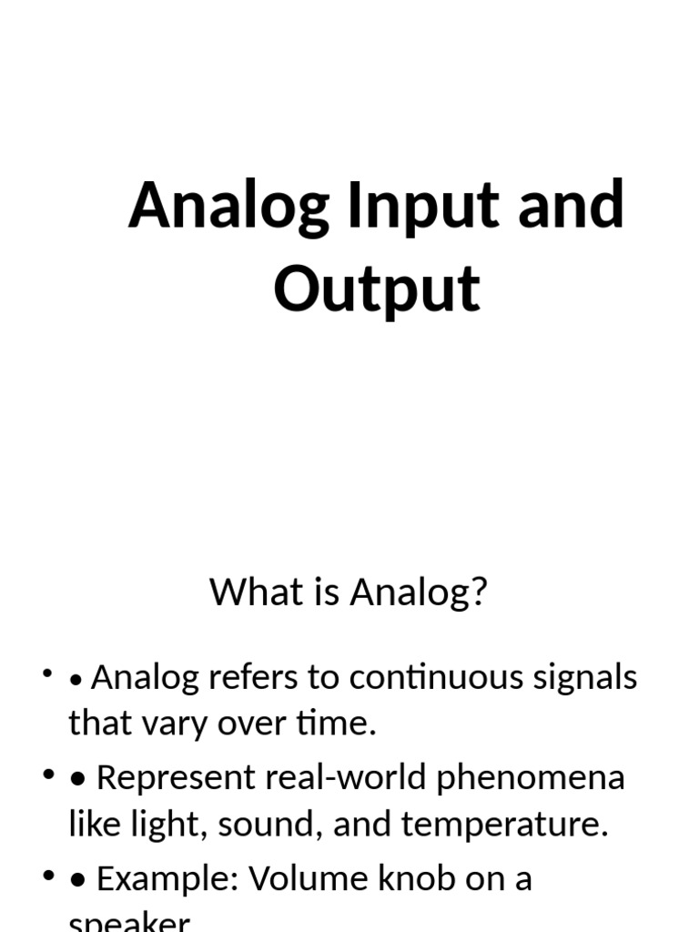 Analog Input and Output Presentation | PDF