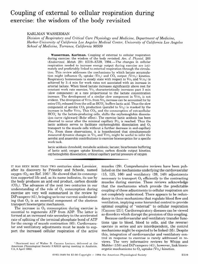 Exercise-Induced Cellular Respiration Dynamics | PDF | Lactic Acid ...