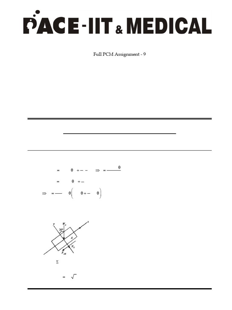 Full PCM Assignment-9 - Sol | PDF | Ellipse | Circle