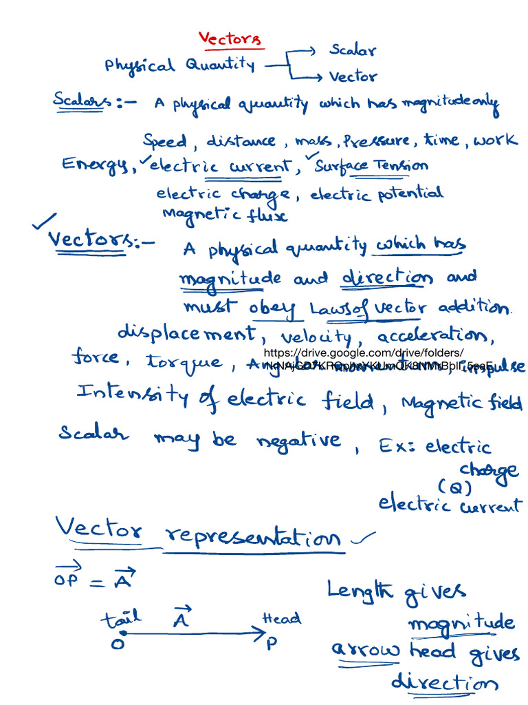 Physics Class Vectors | PDF