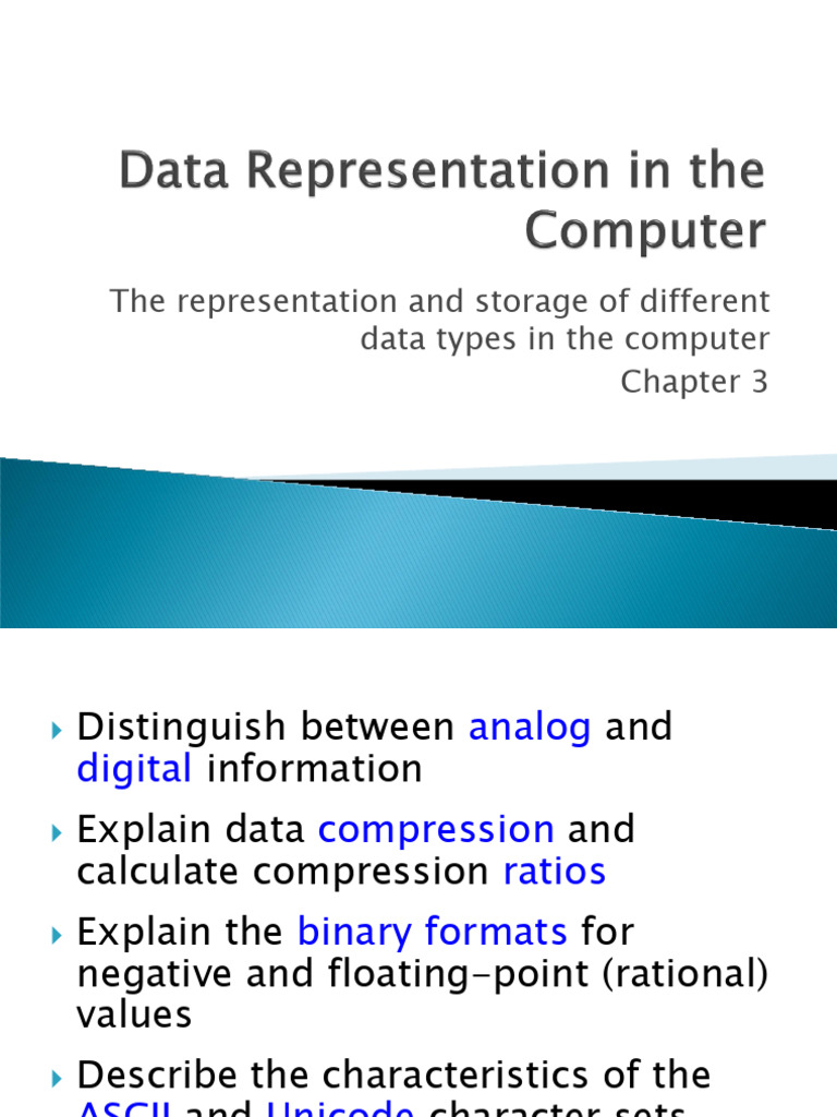 COMS1015 Data Representation A | PDF | Data Compression | Bit