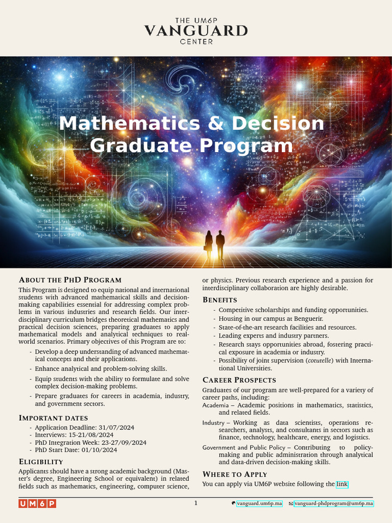 PhD in Mathematics at UM6P, Morocco | PDF | Partial Differential ...
