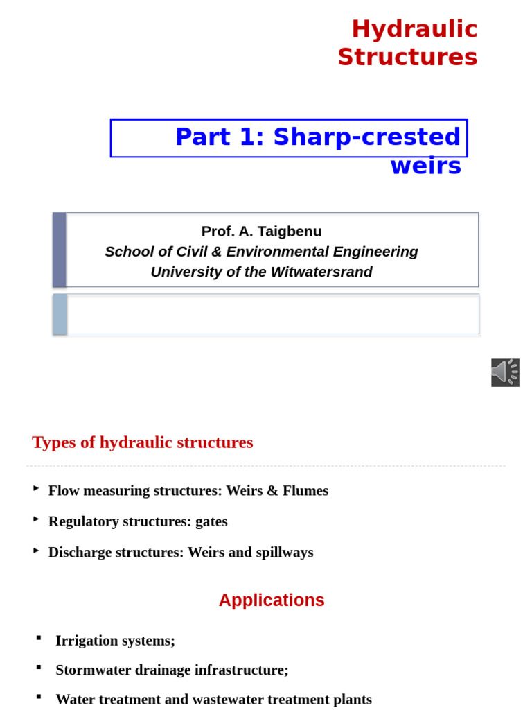 3.2.1 - Sharp-Crested Weirs | PDF | Pressure | Hydrology