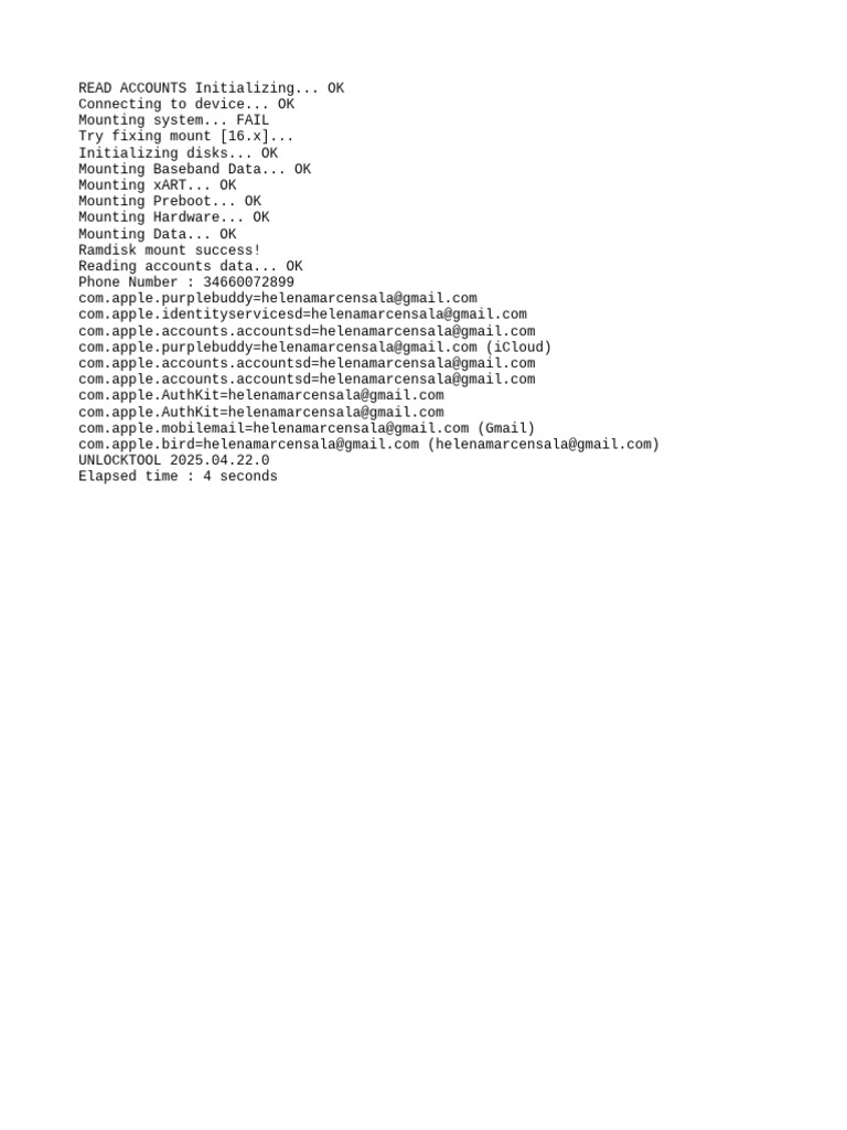 Read Accounts Initializing... Ok | PDF