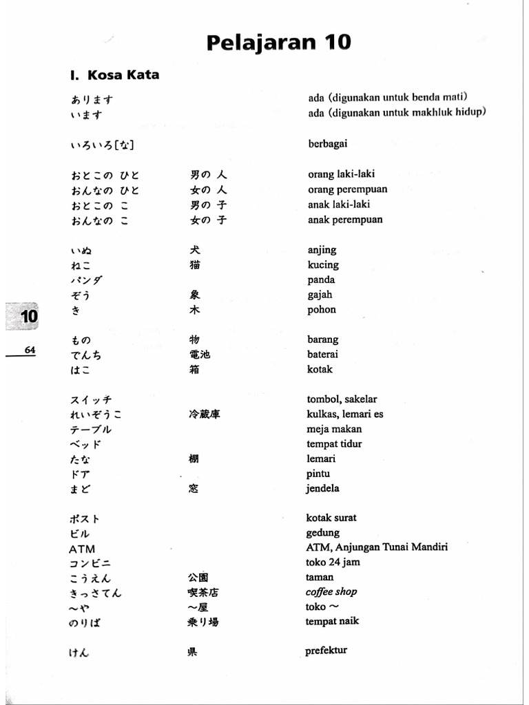 bab 10 kotoba | PDF