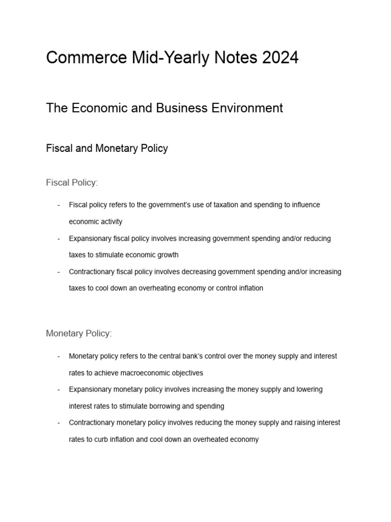 2024 Commerce Economic Overview | PDF | Recession | Fiscal Policy