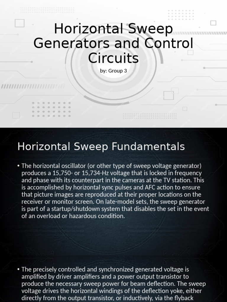 Group 3 Horizontal Sweep Generators and Control Circuits | PDF | Electronic Oscillator | Inductor