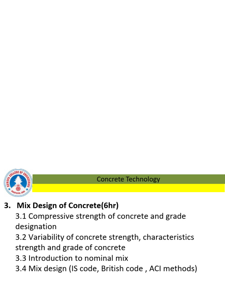 Chapter - 3 Concrete Technology | PDF | Concrete | Cement