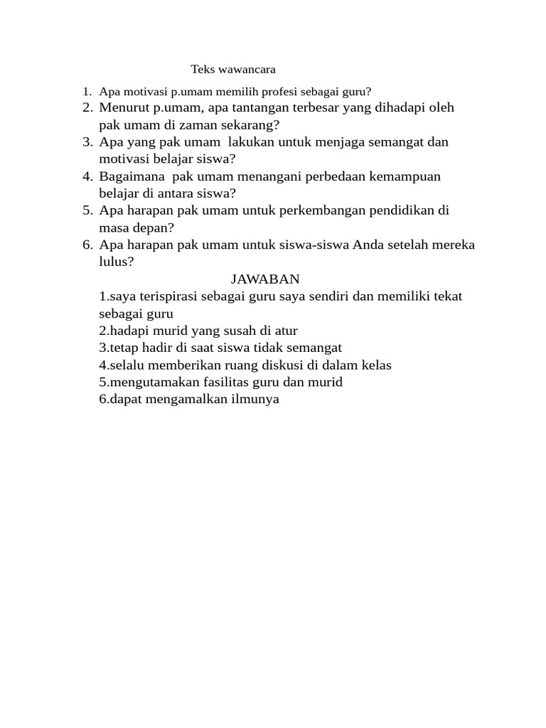 Teks wawancara | PDF