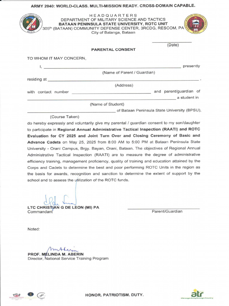 RAATI Parental Consent | PDF