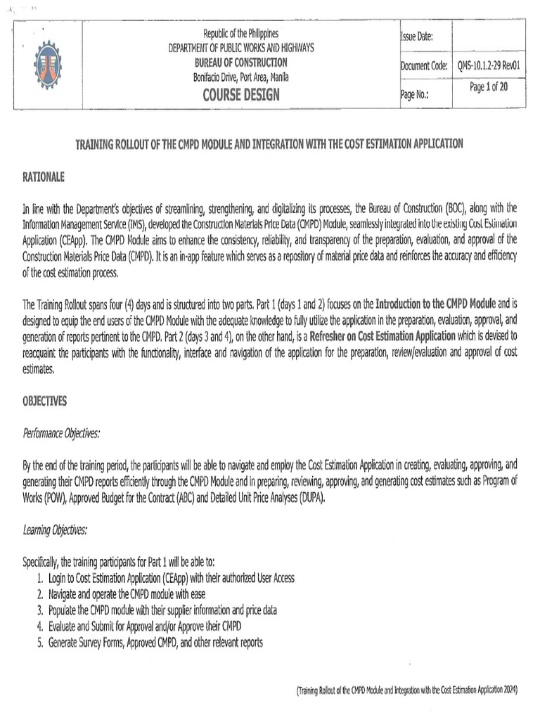 Approved Course Design | PDF