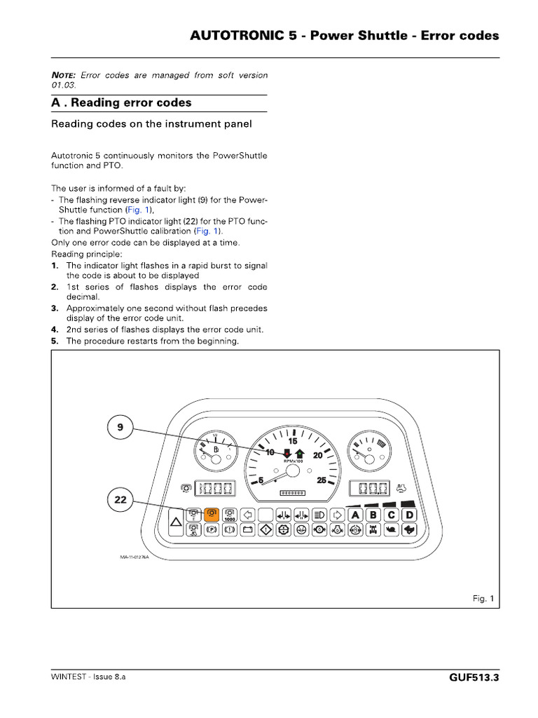 1 AUTOTRONIC 5 5400 Series Power Shuttle Error Codes 1 | PDF