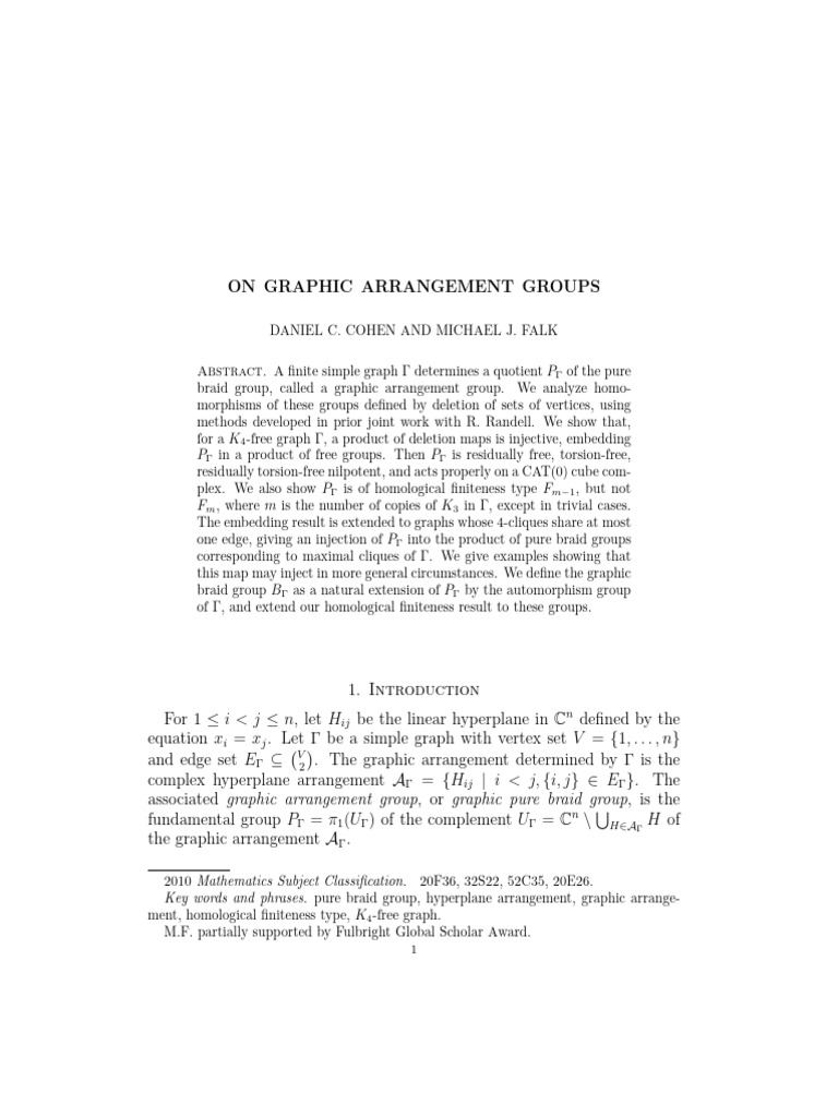 Graphic Arrangement Groups Analysis | PDF | Group (Mathematics ...