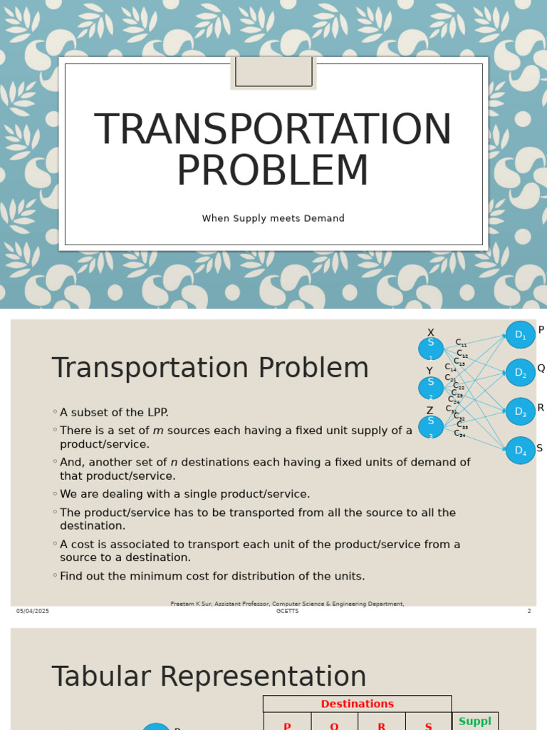 Transportation Problem | PDF | Mathematical Optimization | Numerical ...