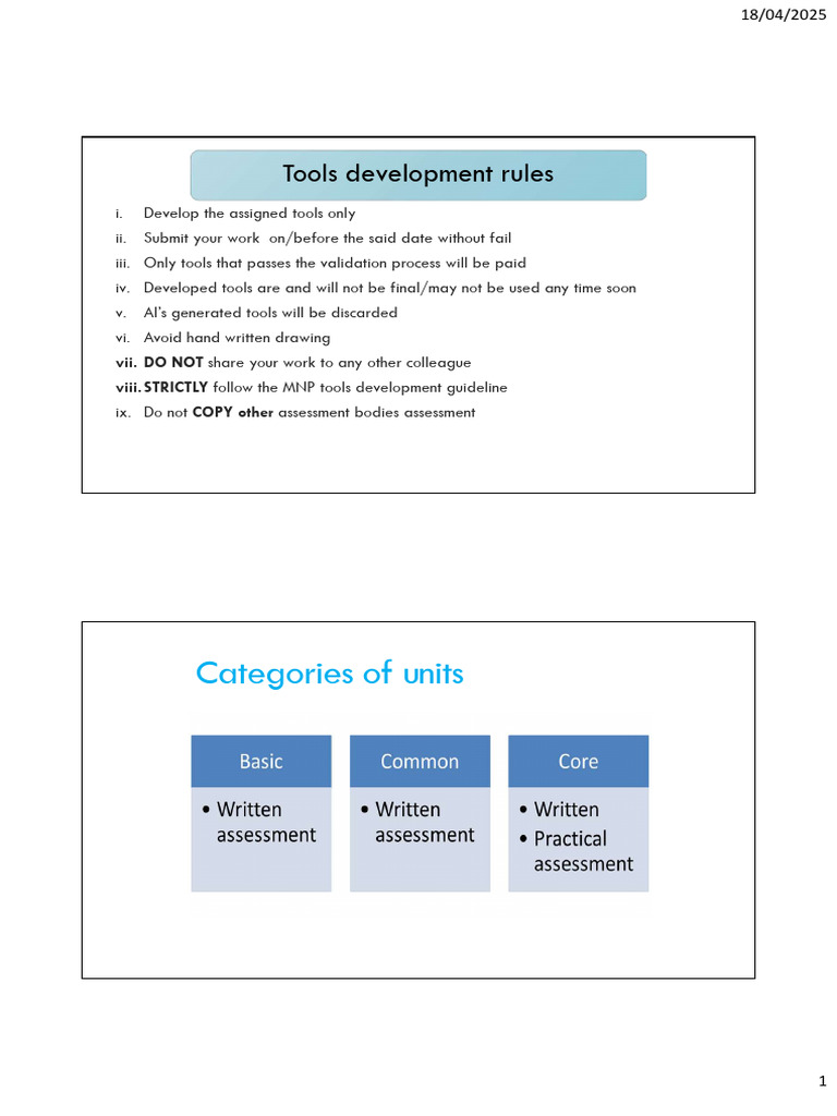 MNP Tools Development Guidelines-Presentation | PDF | Evaluation