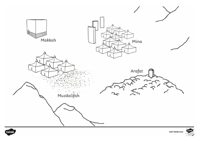 Hajj Map Colouring Sheet - Ver - 1 | PDF