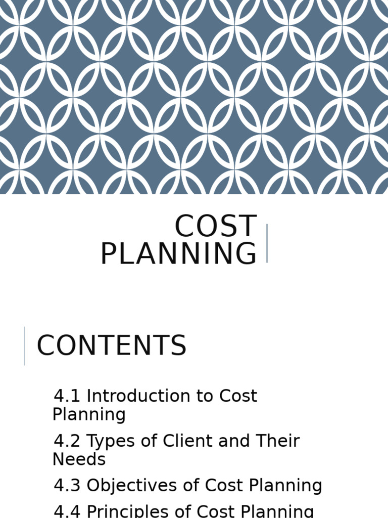Cost Planning in Construction Projects | PDF | Prices | Cost