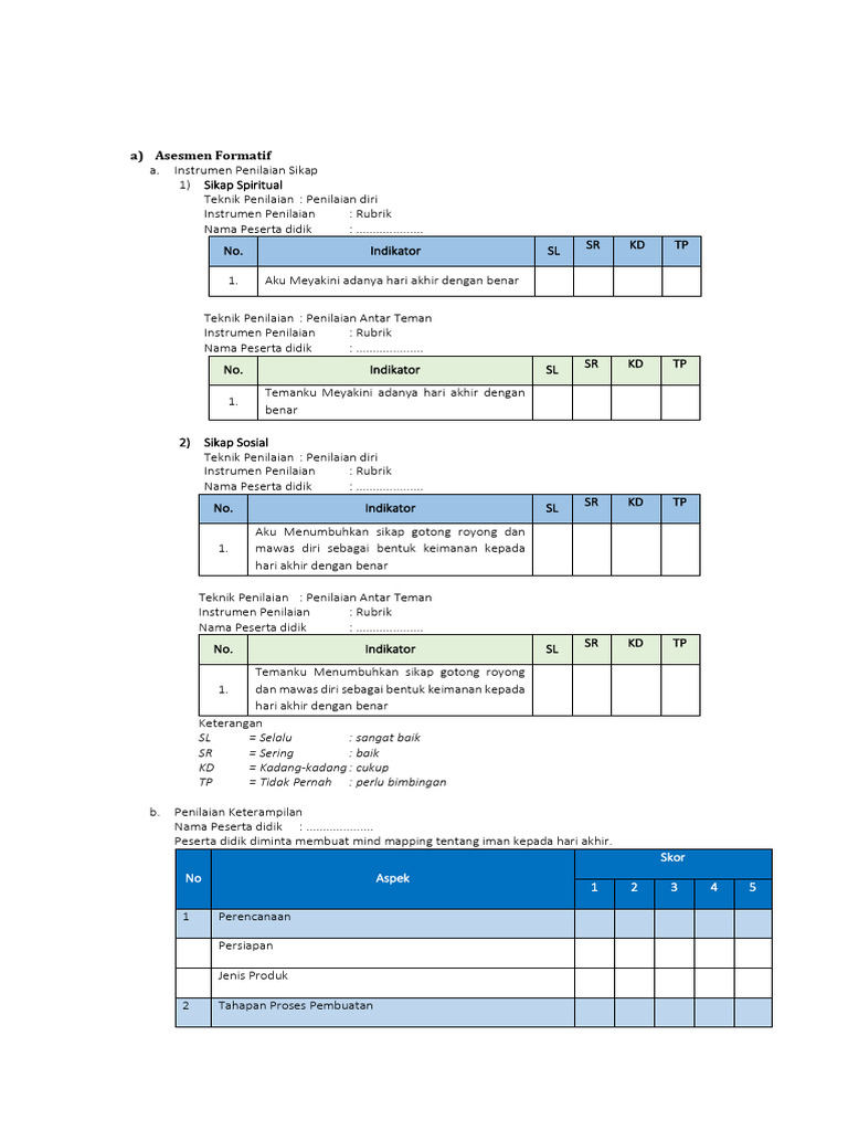 ASESMEN PAI - Mukhamad Irwan | PDF