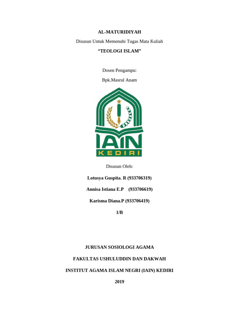 Teologi Aliran Al-Maturidiyah | PDF