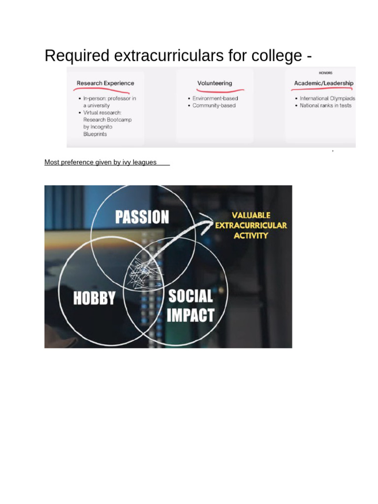 Extracurriculars | PDF