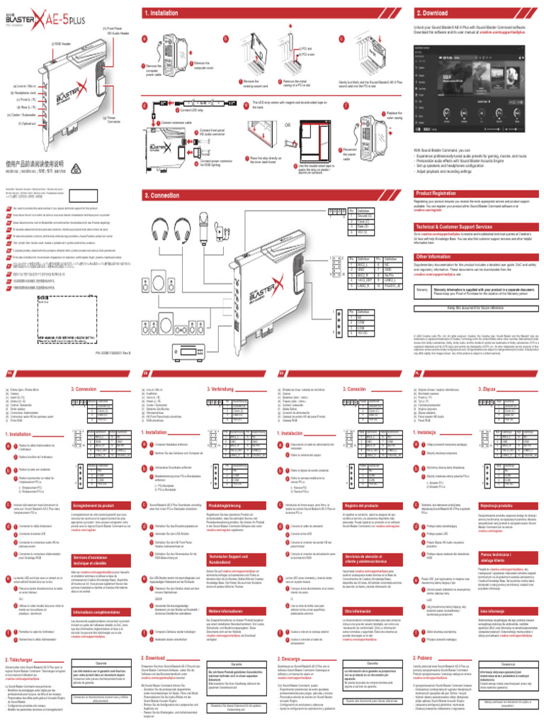 Sound BlasterX AE-5 Plus - Quick Start Guide | PDF | Producción de sonido | Tecnología de sonido