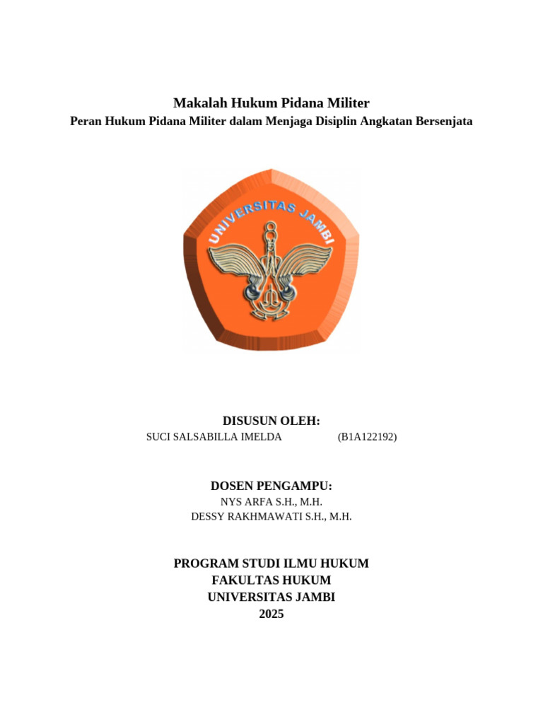 Peran Hukum Pidana Militer dalam Disiplin | PDF
