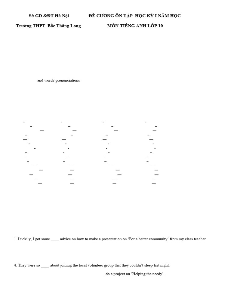 ĐỀ CƯƠNG - HKI - MÔN ANH 10 - 2024 2025 | PDF | Wi Fi | Car