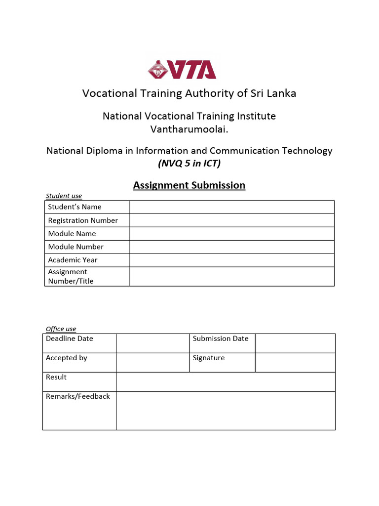 Assignment Cover Page | PDF
