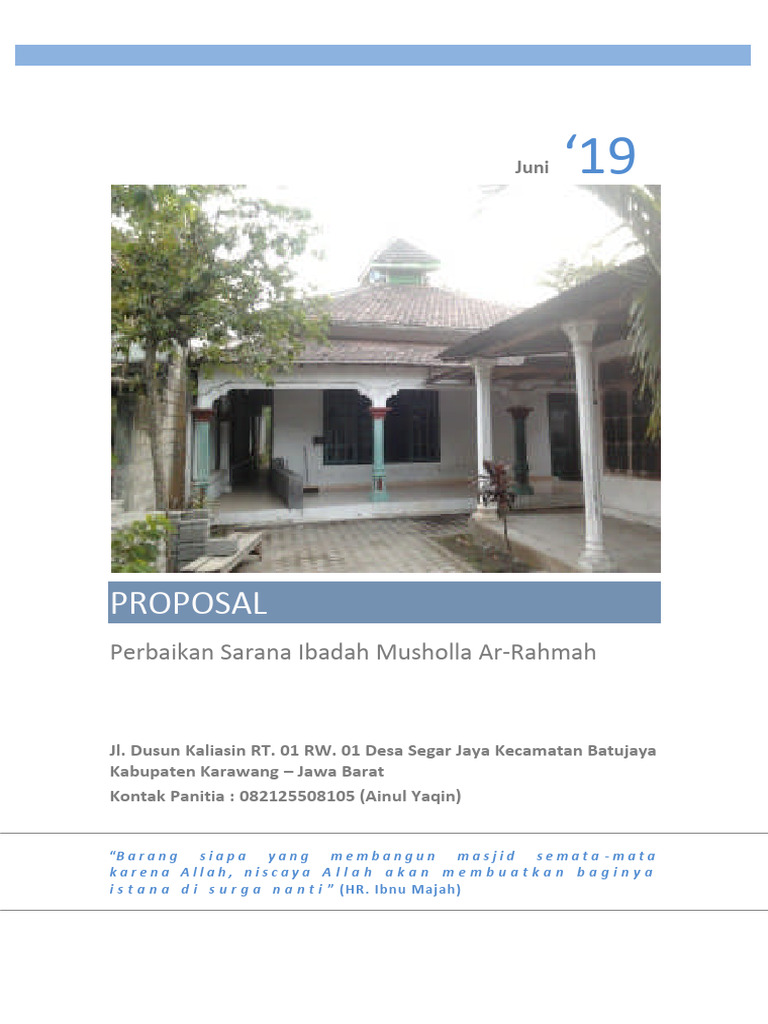 Proposal Renovasi Musholla Nurul Ikhlas | PDF