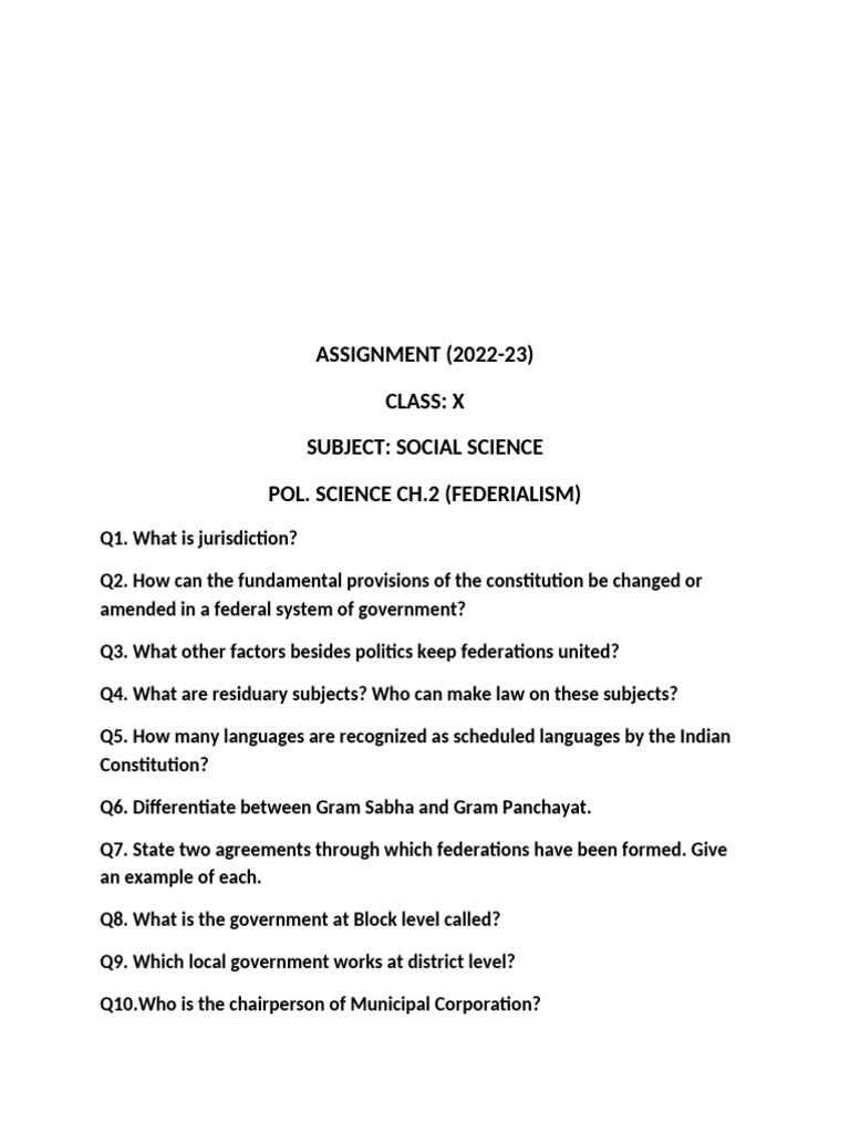 Assignment Ch2 Pol. Science | PDF