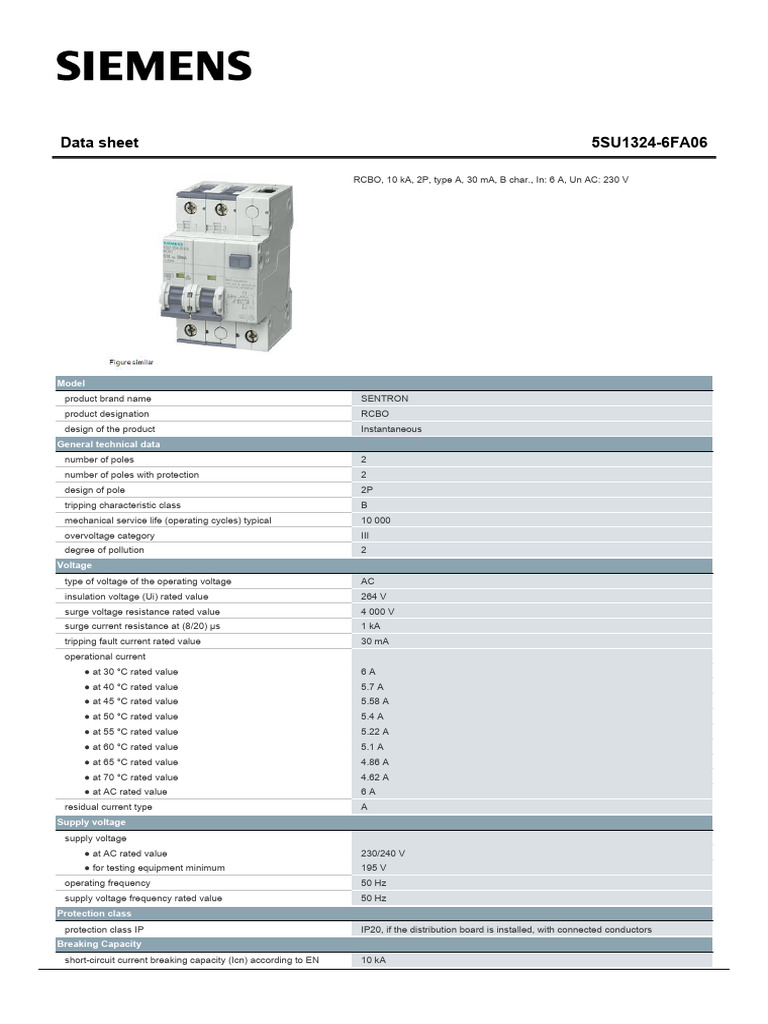 5SU13246FA06 Datasheet En | PDF | Alternating Current | Electricity