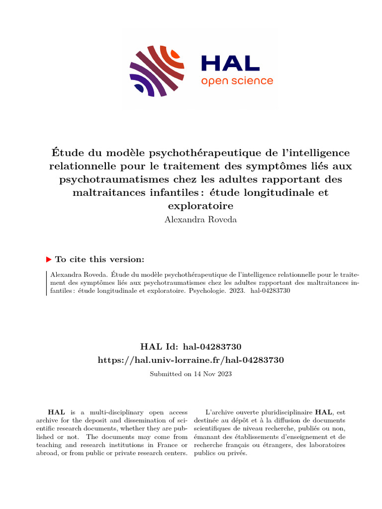 Intelligence relationnelle et psychotraumatismes | PDF | Traumatisme ...