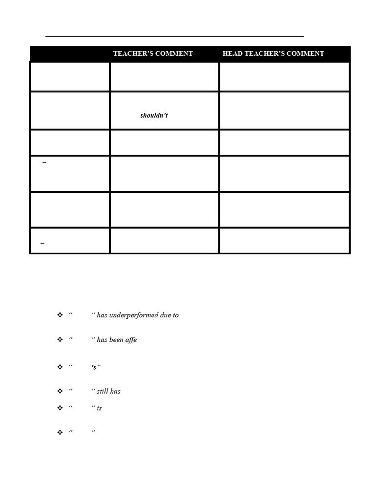 Comments On Report Cards Based On Grade and Aggregate | PDF