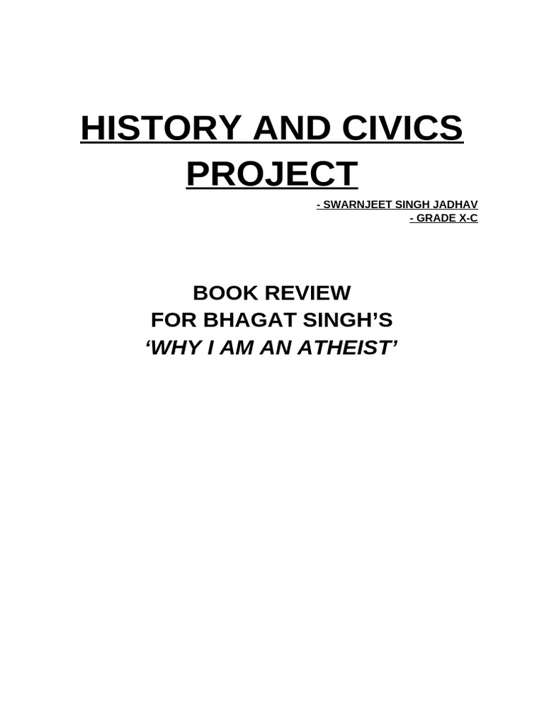 History and Civics Project | PDF | Atheism | Reason