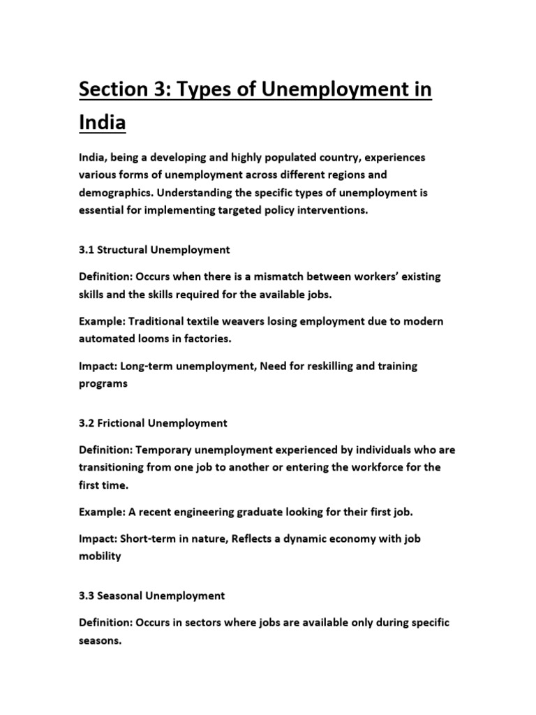 Section_3_Types_of_Unemployment_India | PDF | Unemployment ...