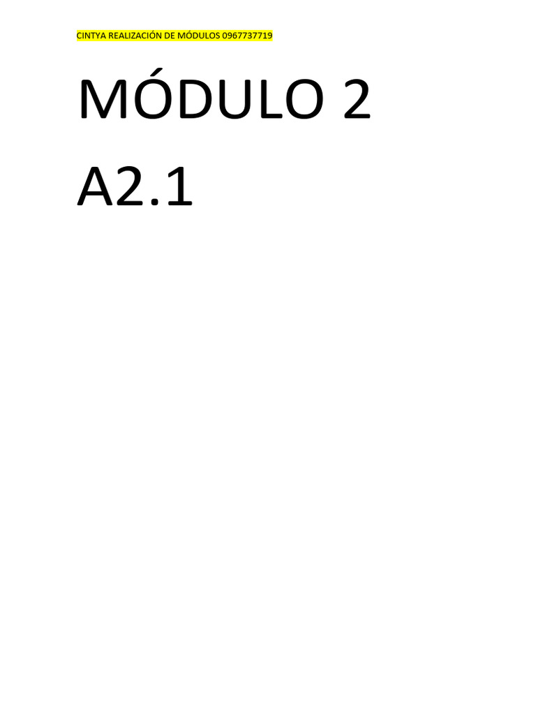 A2.1 Módulo 2 | PDF