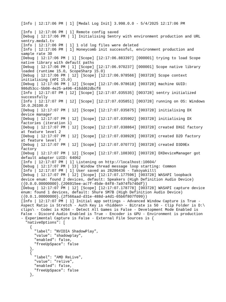 Medal Log 20250504 | PDF | Scope (Computer Science) | Graphics Processing Unit