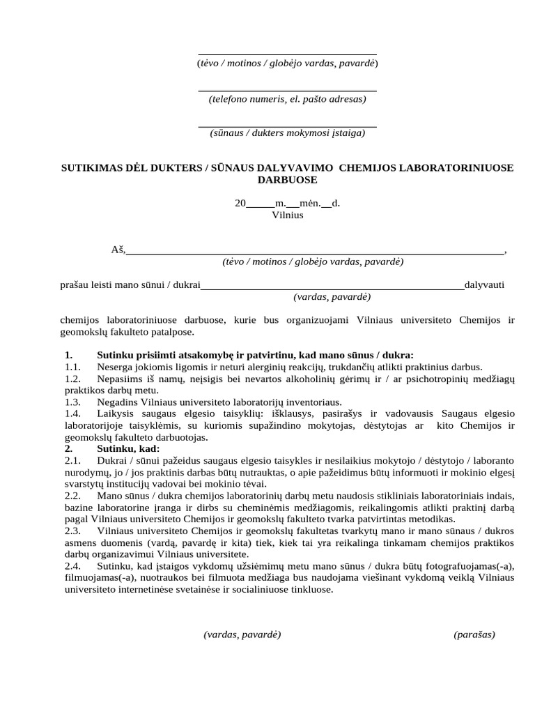 Tevu Sutikimas | PDF