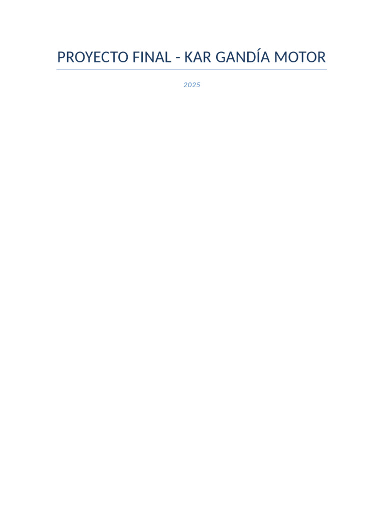 KarGandiaMotor ProyectoFinal Completo REGENERADO | PDF