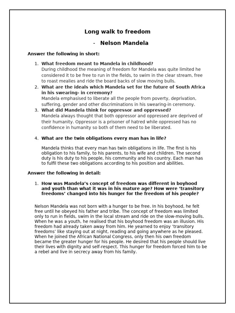 Mandela's Evolving Concept of Freedom | PDF