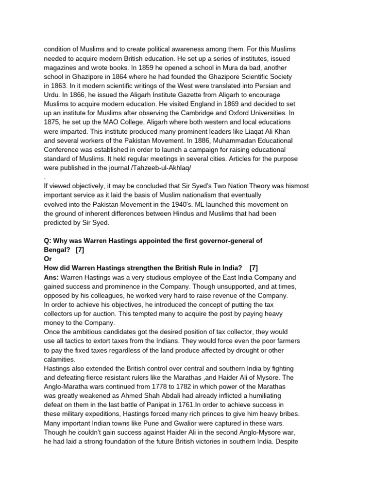 Sir Syed's Educational Reforms and Impact | PDF | South Asia | British ...