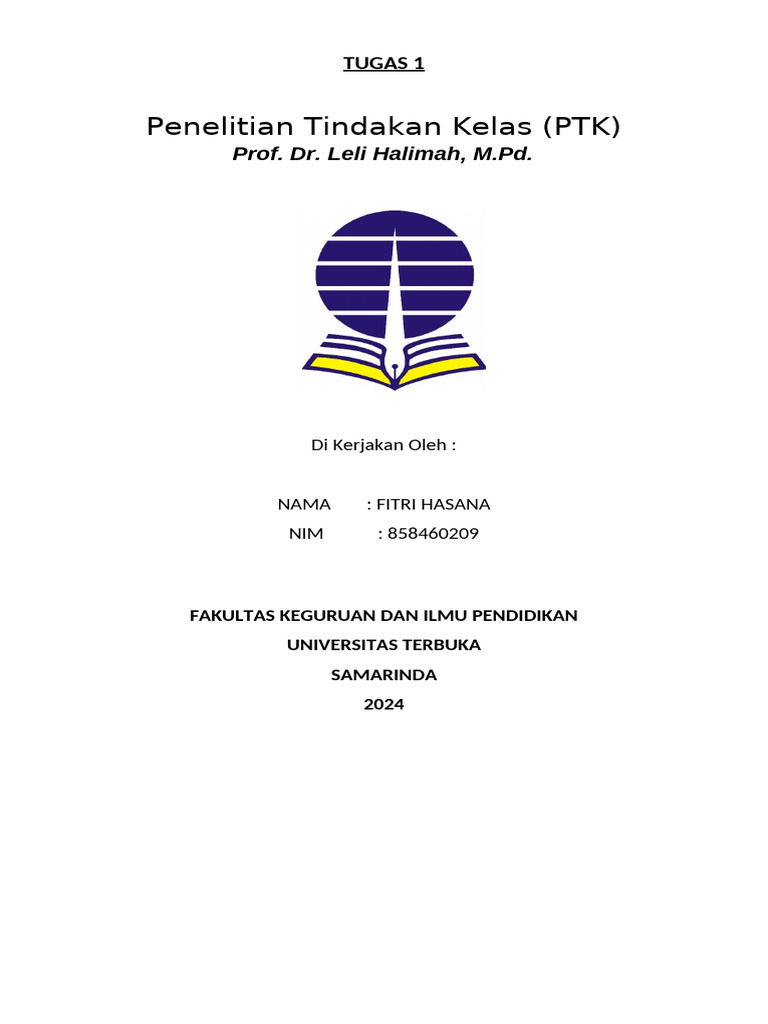 TUGAS 1 Penelitian Tindakan Kelas | PDF
