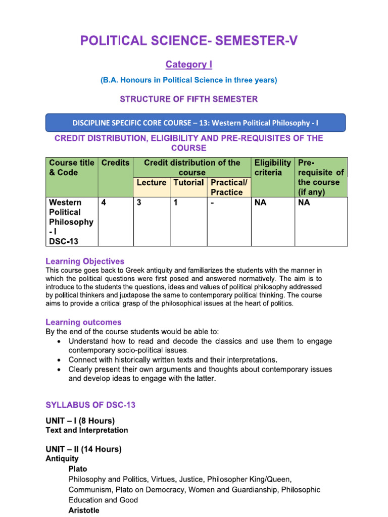 Syllabus Sem 5 | PDF